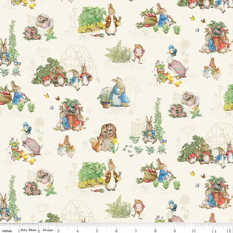 Riley Blake Designs - Peter Rabbit & Friends Flannel - Characters Clou ...